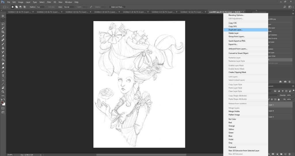 How to clean your line drawing in Photoshop – Audrey Dowling
